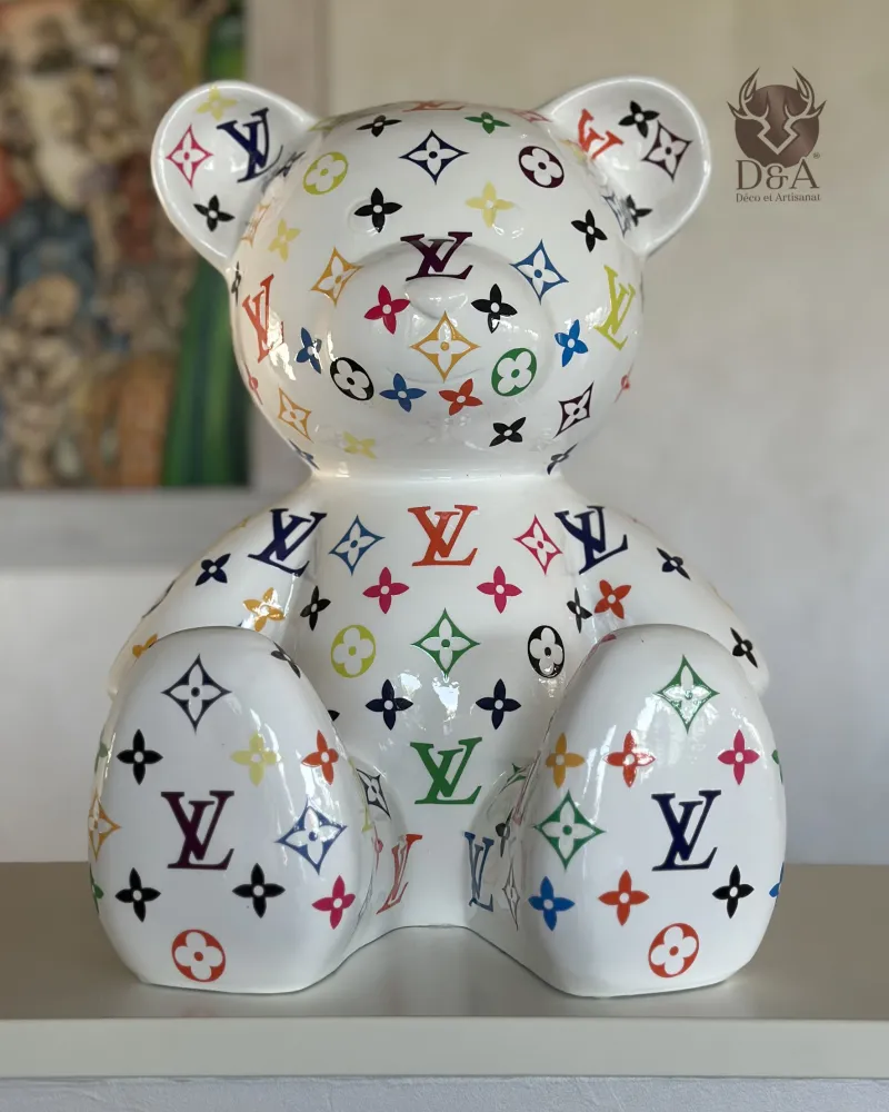 Louis Vuitton Monogram Teddy Bear Statue in Color | Déco et Artisanat