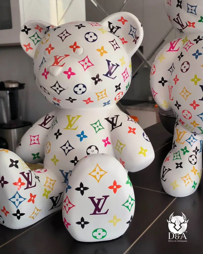 Louis Vuitton Monogram Teddy Bear Statue in Color | Déco et Artisanat