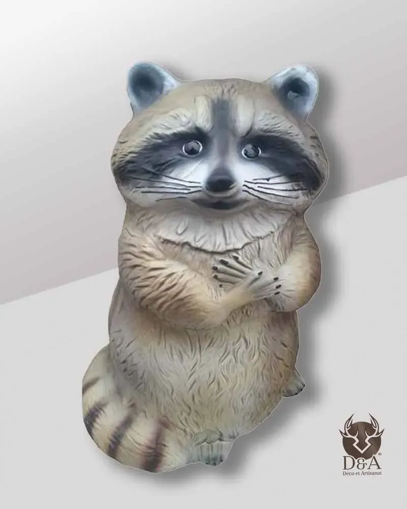 Animales | Estatua decorativa de resina de un Mapache realista | Déco ...